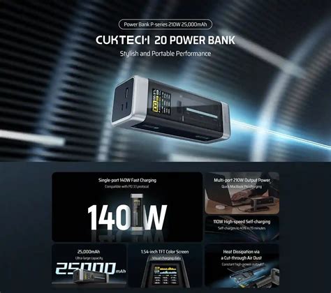 Cuktech 20 P23 Power Bank 25000mah 210w Max