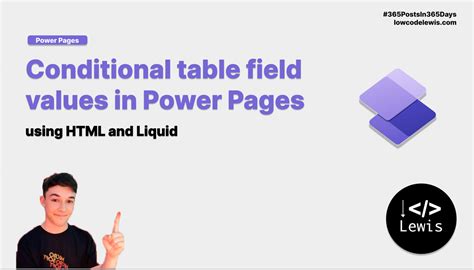 Conditional Table Field Values In Power Pages Using Html And Liquid