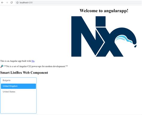 nx getting started nx component