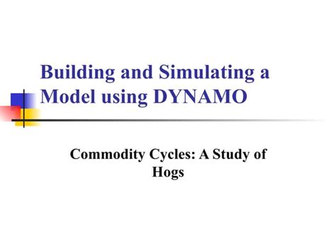 Building And Simulating A Model Using Dynamo Ppt