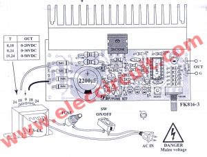 0 50V 3A Variable Power Supply Circuit ElecCircuit Com