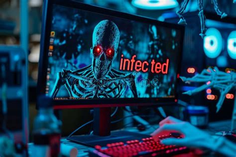 Computer Monitor Showing Virus Alert Stock Illustration Illustration Of Poster Screenshot