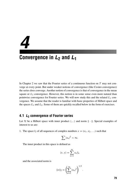 Convergence In L2 And L1 Chapter 4 Fourier Series