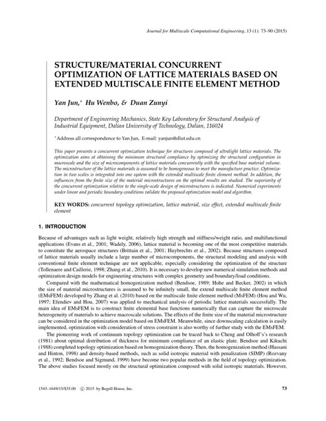 Pdf Structurematerial Concurrent Optimization Of Lattice Materials