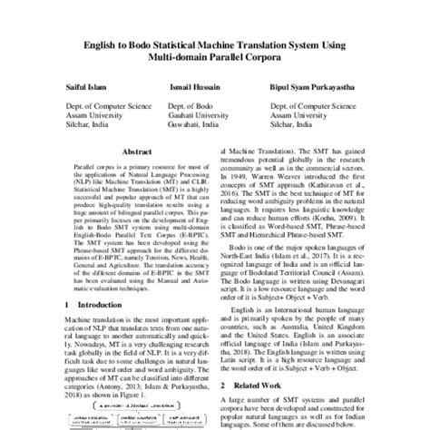 English To Bodo Statistical Machine Translation System Using Multi Domain Parallel Corpora Acl