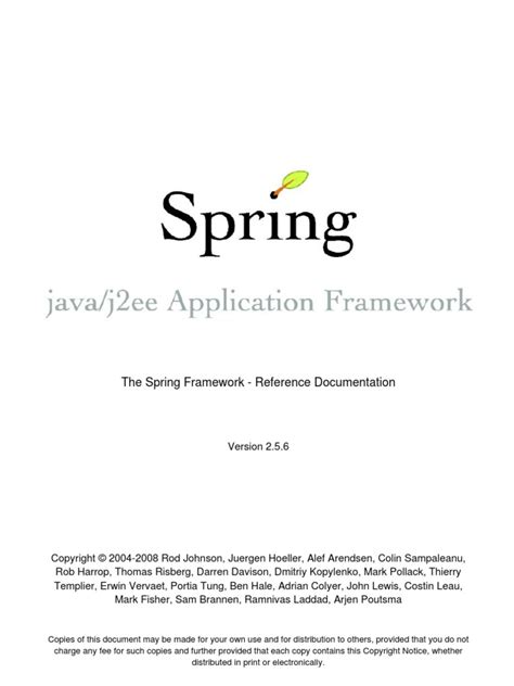 The Spring Framework Reference Documentation Pdf