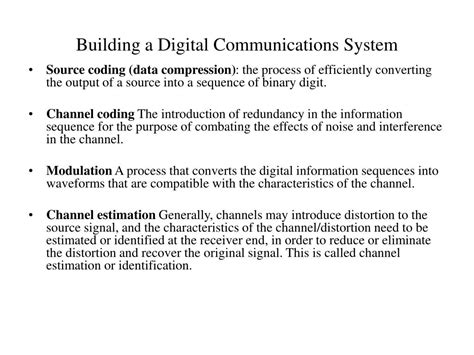 Ppt Defining Desiging And Evaluating Digital Communication Systems Powerpoint Presentation