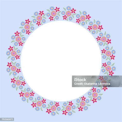 Ilustración De Marco Decorativo Con Adorno Floral En Estilo Plano Un