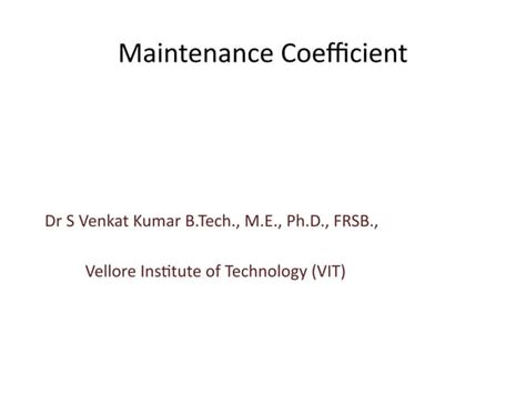 Calculating Coefficient Kinetics In Bioprocessing Pptx Chemistry