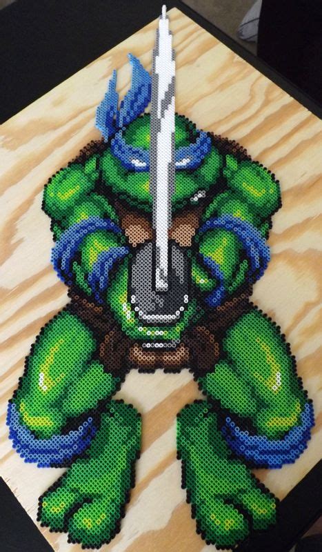 Tmnt Leonardo Perler Art By Kamikazekeeg On Deviantart Perler Bead