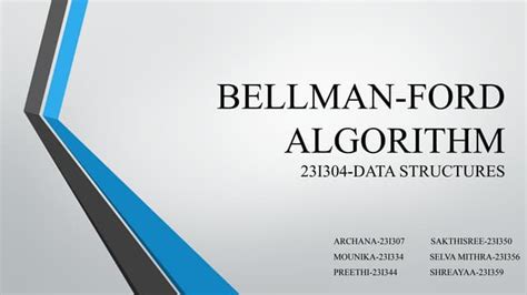 bellman ford algorithm in data structures ppt