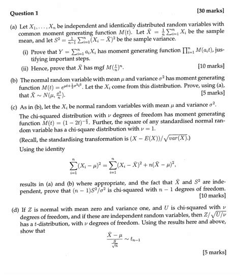 Solved Marks Question A Let X Xn Be Independent Chegg Com