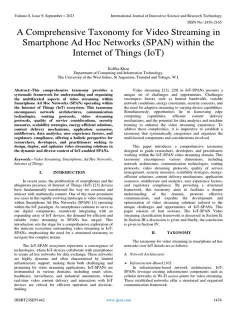 a comprehensive taxonomy for video streaming in smartphone ad hoc