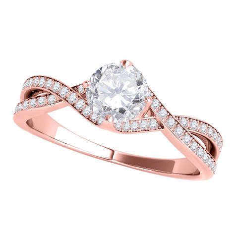 Mauli Jewels Engagement Rings For Women 075 Carat Diamond Twisted