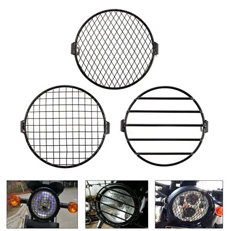 65 인치 오토바이 범용 빈티지 헤드 라이트 수호자 레트로 그릴 라이트 램프 커버 Ducati 헬기 야마하 Caferacer Aliexpress