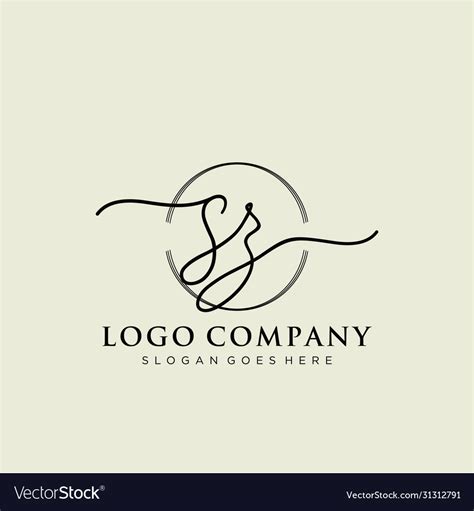 Sz Initial Handwriting Logo Design Royalty Free Vector Image