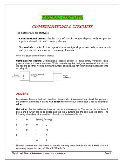 basic digital logic design notes pdf pdf subtraction logic gate