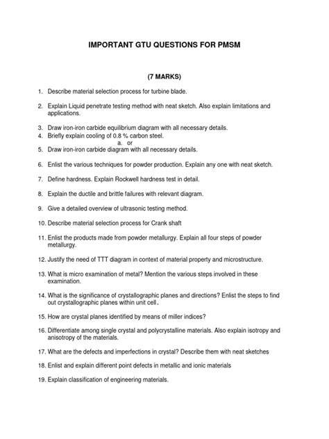 Pmsm All Imp 3rd Sem Mechatronics Gtu Questions Pdf Heat Treating