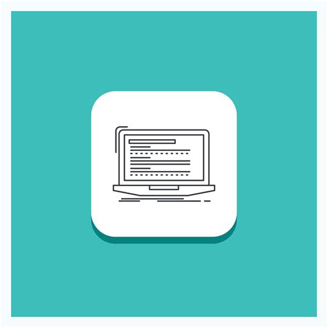 Round Button For Code Coding Computer Monoblock Laptop Line Icon