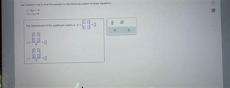 solved use cramer s rule to find the solution to the