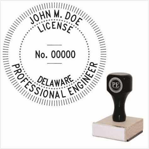 Delaware Professional Engineer Stamp Pe Stamp
