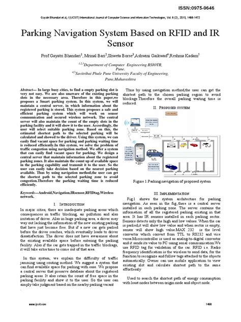 parking navigation system based on rfid and ir sensor pdf radio