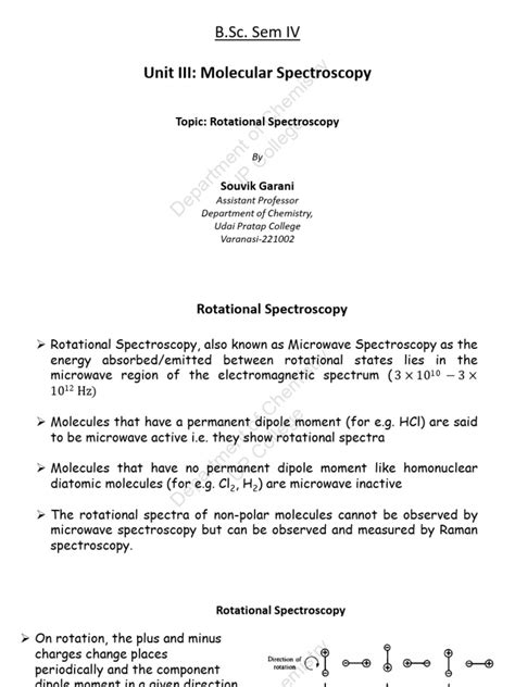 Rotational Spectroscopy 1 Pdf Spectroscopy Energy Level