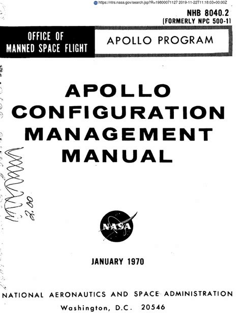 Apollo Configuration Management Manual Pdf Specification Technical Standard Spaceflight