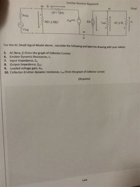 Solved For The Ac Small Signal Model Above Calculate The