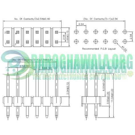2 54mm Pitch 2x40 Pin Double Row Male Header Strip In Pakistan