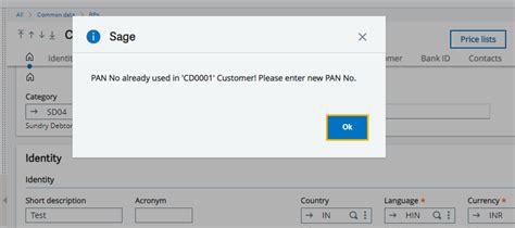 Duplicate PAN Number Validation On Customer Master In Sage X Sage X Tips Tricks And