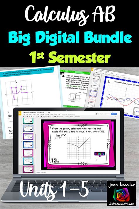 Ap Calculus Ab Big Digital Bundle For 1st Semester Plus Printables Ap Calculus Ab Ap Calculus