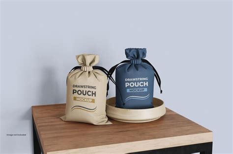 Premium Psd Drawstring Pouch Mockup