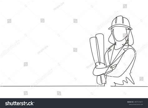 Single Continuous Line Drawing Young Female Stock Vector Royalty Free