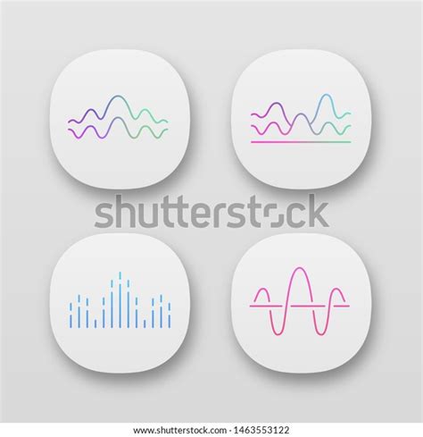 Sound Waves App Icons Set Uiux Stock Vector Royalty Free 1463553122