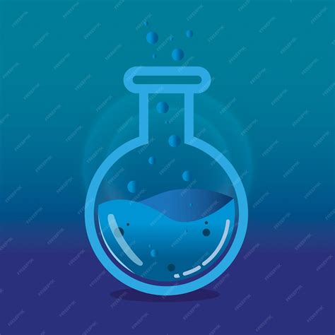 Trank Symbol In Blautönen Mit Blasen Flache Cartoon Stil Vektor