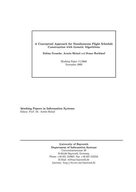 Pdf A Conceptual Approach For Simultaneous Flight Schedule