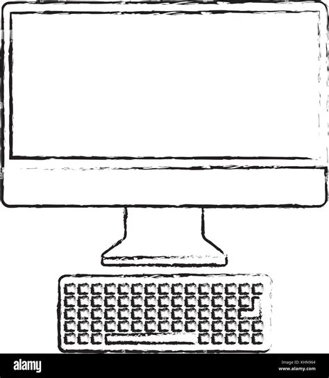 Monitor Computer Keyboard Technology Device Screen Stock Vector Image Art Alamy