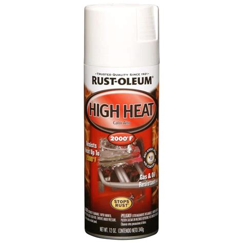 Rust Oleum Automotive 12 Oz High Heat White Flat Enamel Spray Paint 254858 The Home Depot
