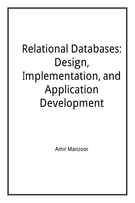 pdf relational databases design implementation and application