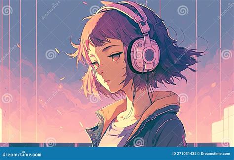 Close Up Of Anime Girl Cute Kawai Illustration Generative Ai 305509656