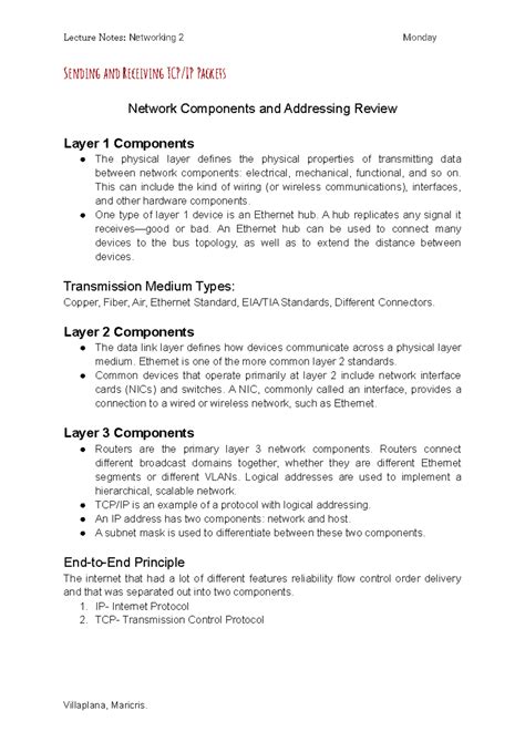 Sending And Receiving Tcp Ip Packets Week6 Lecture Notes Lecture