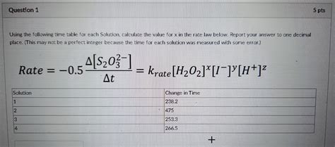 using the following time table for each solution