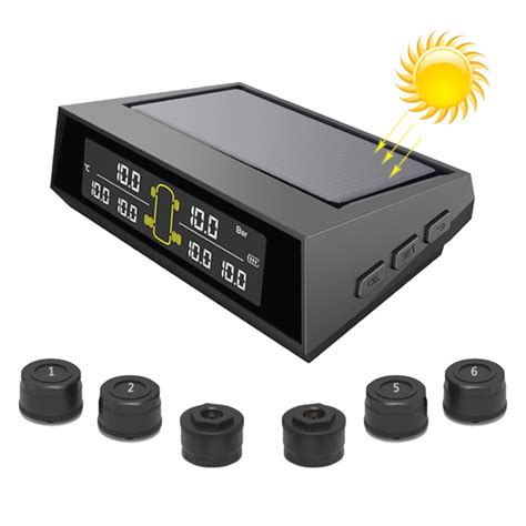 Car Solar Wireless Tire Pressure Monitoring System TPMS External Sensors For Wheel Truck Bus