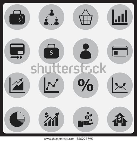Set 16 Editable Analytics Icons Includes Stock Vector Royalty Free