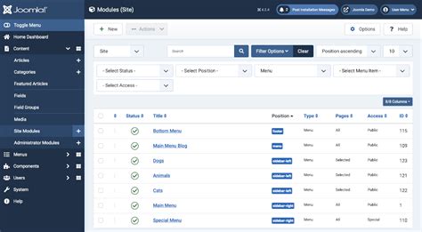 Menu Positions Joomla Documentation