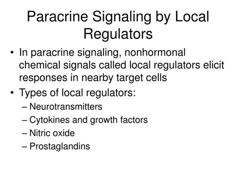 Ppt Paracrine Signaling By Local Regulators Powerpoint Presentation Free Download Id 996487