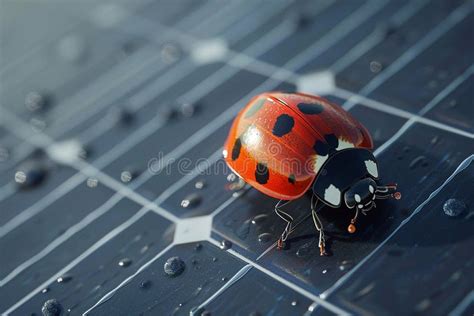 Energy Solar Panel And Ladybug Stock Illustration Illustration Of