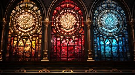 Premium Ai Image Stained Glass Windows Hd 8k Wallpaper Stock