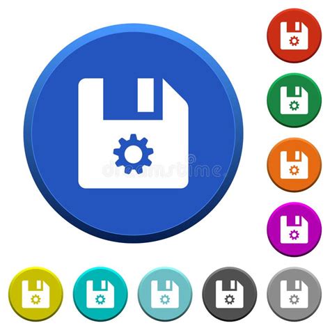 File Settings Beveled Buttons Stock Vector Illustration Of Storage Medium 196185361